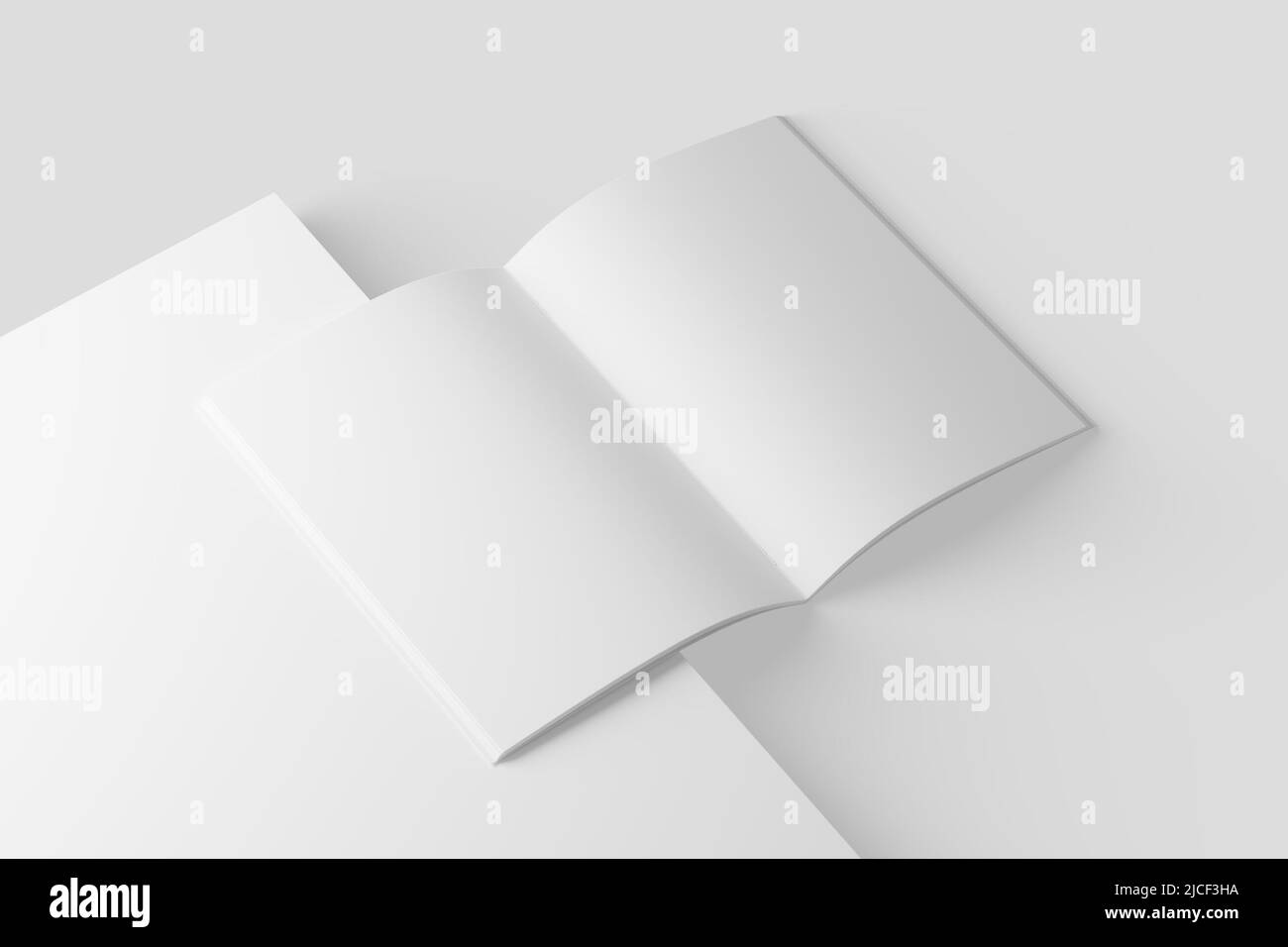 A4 A5 Magazine Brochure 3D Rendering White Blank Mockup Stock Photo - Alamy