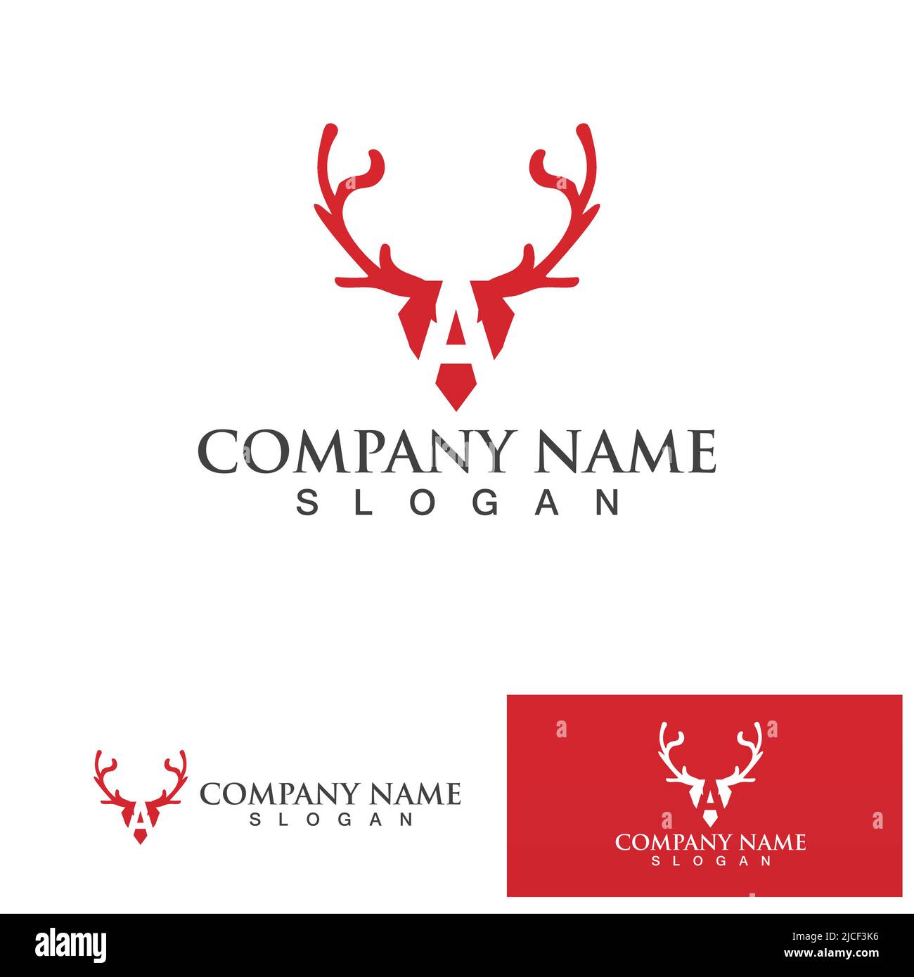 Deer Antlers Logo Template Illustration Design Stock Vector Image & Art ...