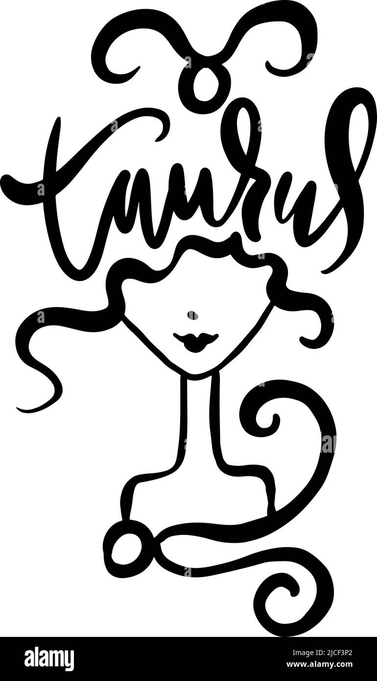 Zodiac sign Taurus girl illustration Stock Vector Image & Art - Alamy