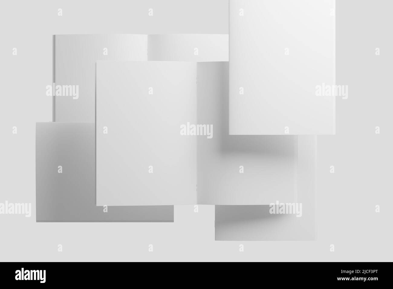 A4 A5 Magazine Brochure 3D Rendering White Blank Mockup Stock Photo - Alamy