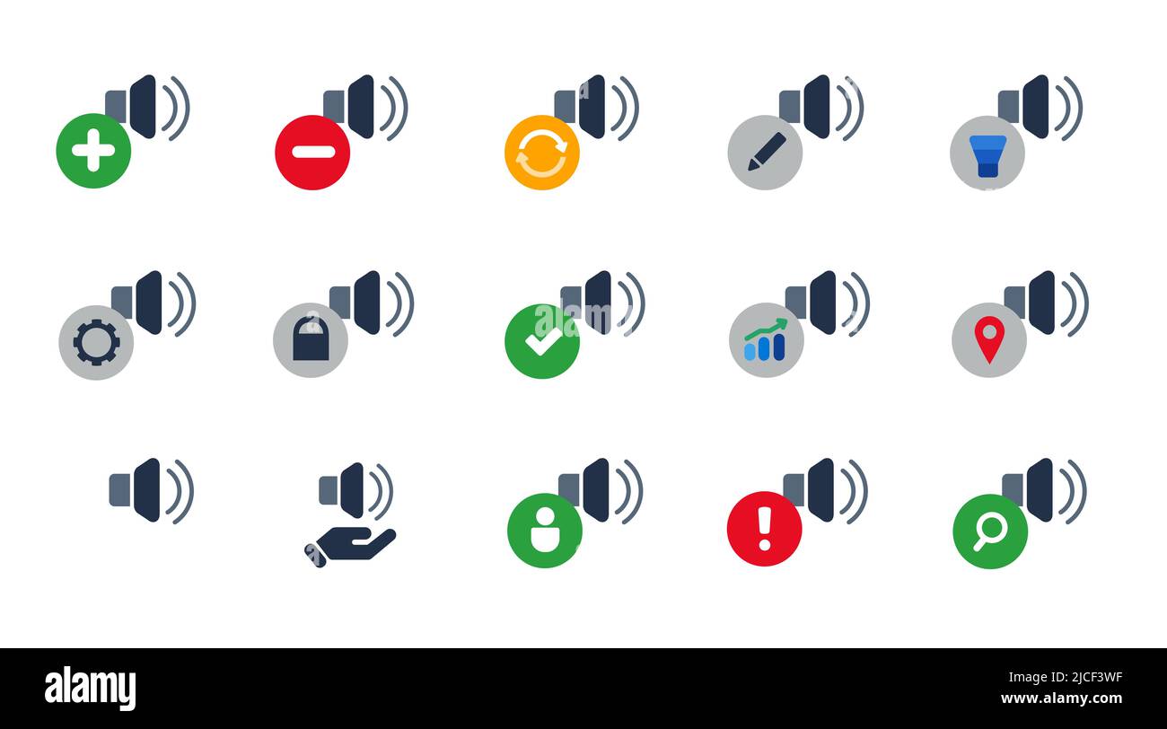 loud speaker audio broadcast radio multimedia icon set collection ...