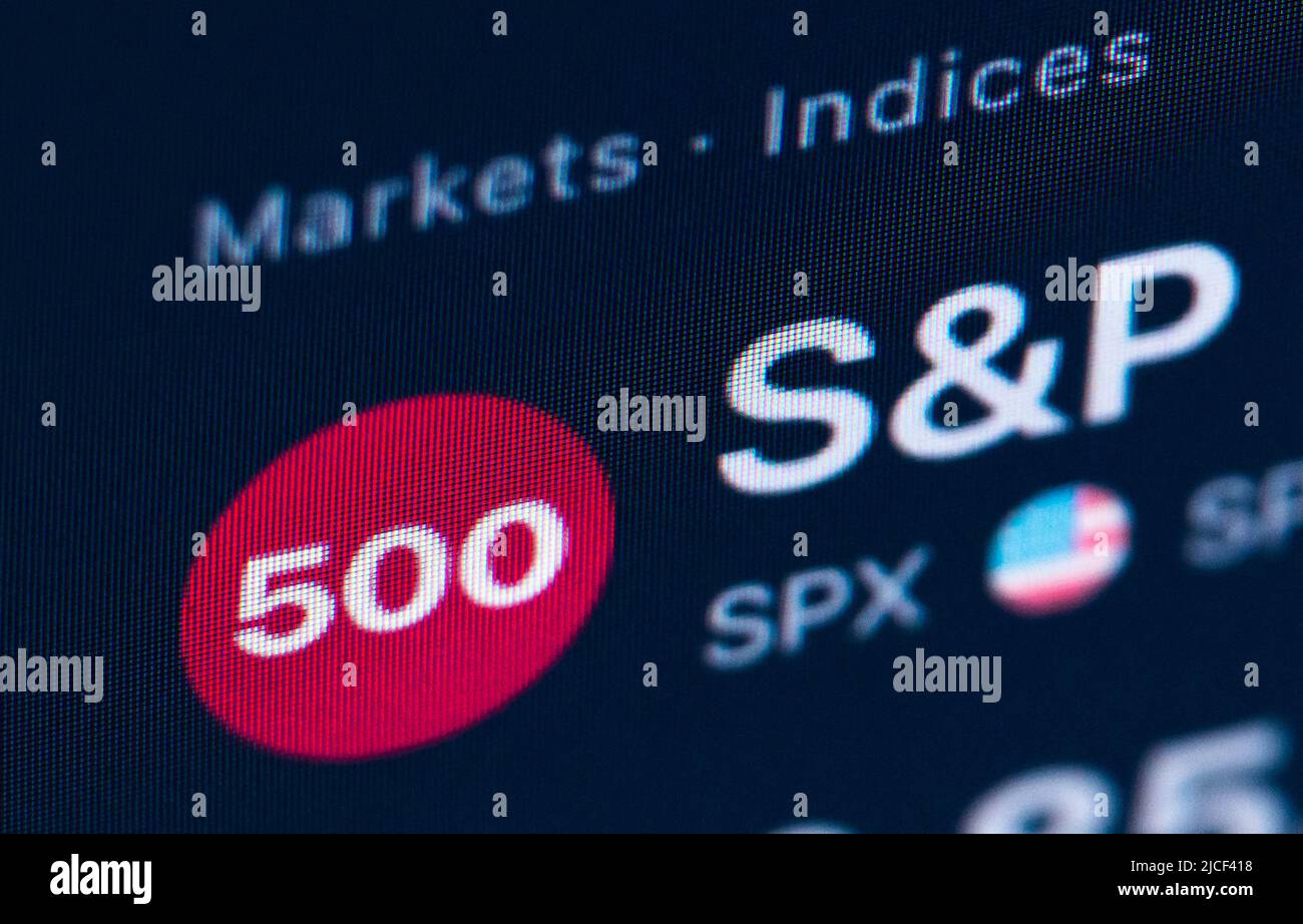 Rottweil, Germany. 13th June, 2022. The logo of the American S&P 500 ...
