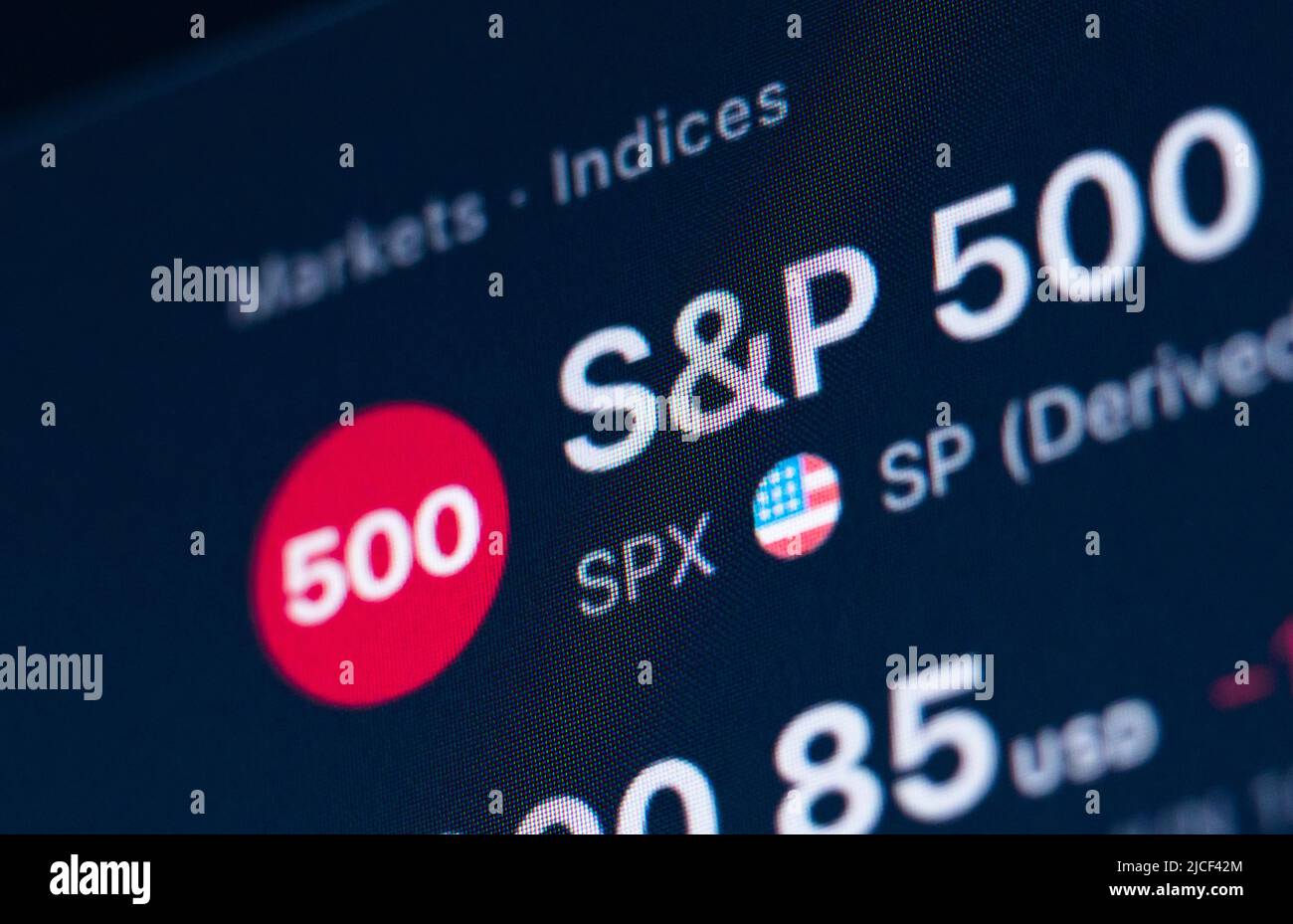Rottweil, Germany. 13th June, 2022. The logo of the American S&P 500 ...