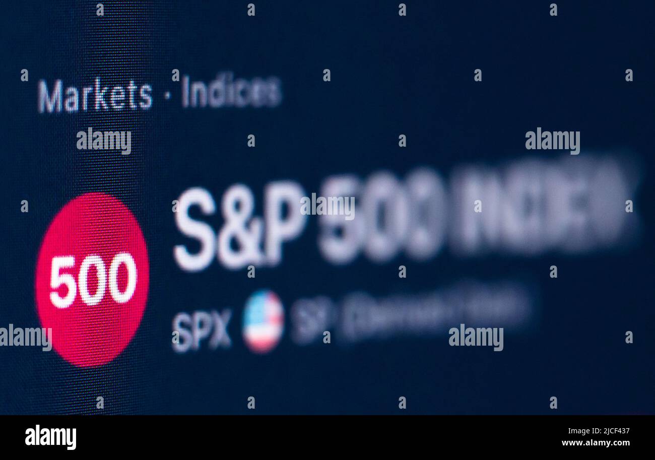 Rottweil, Germany. 13th June, 2022. The logo of the American S&P 500 ...