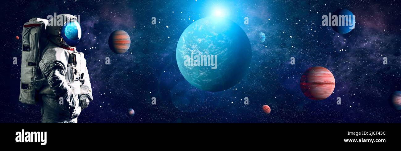 Picture of astronaut spacewalking with glowing stars . Astronaut in ...