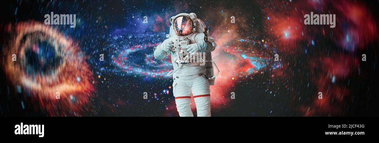 Picture of astronaut spacewalking with glowing stars . Astronaut in ...