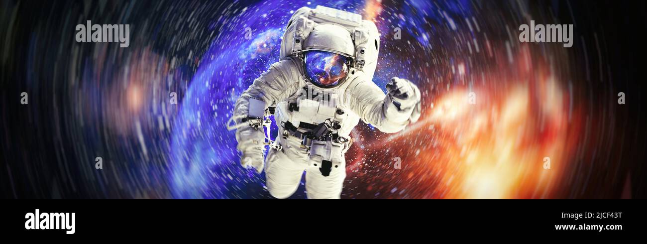 Picture of astronaut spacewalking with glowing stars . Astronaut in ...