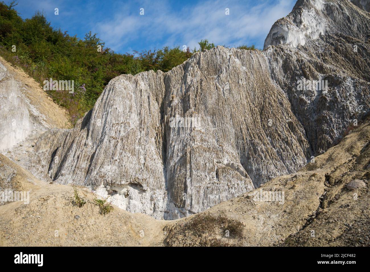 Inside the salt canyon: large formations of crystalized salt Stock ...