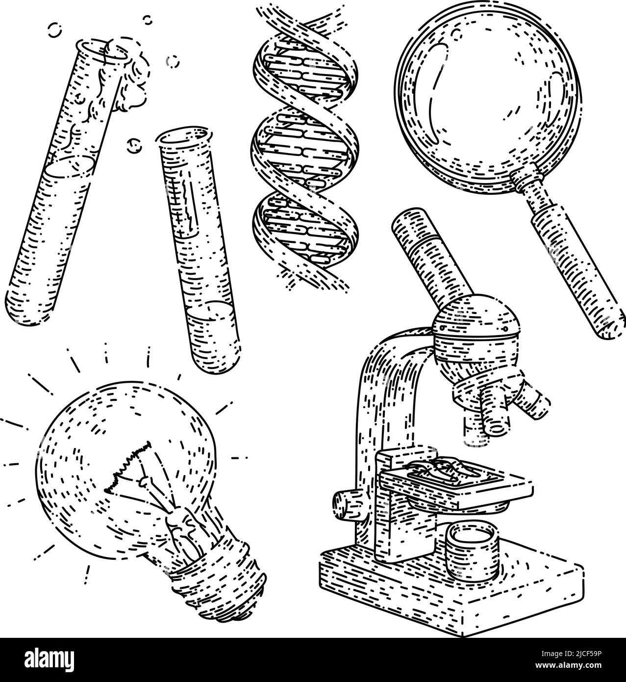 science chemistry set sketch hand drawn vector Stock Vector Image & Art ...