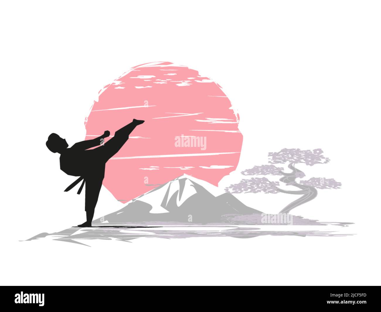 Creative abstract illustration of karate fighter Stock Vector Image ...