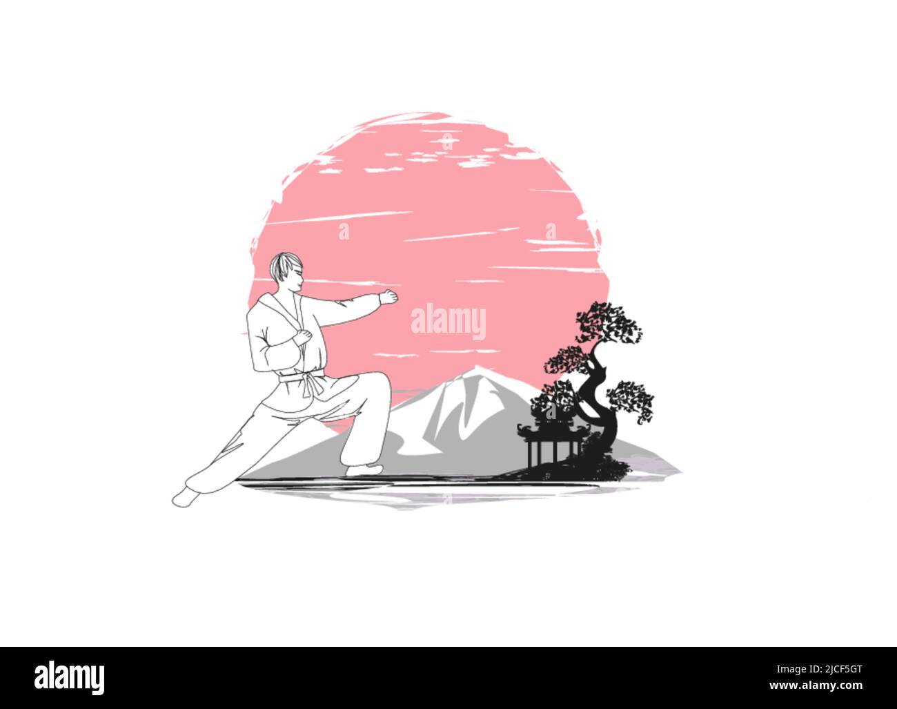 Creative abstract illustration of karate fighter Stock Vector Image ...