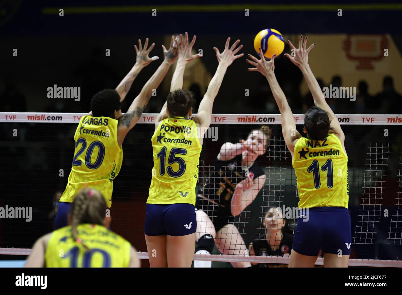 ISTANBUL, TURKEY - JANUARY 23, 2022: Naz Aydemir Akyol, Mina Popovic ...