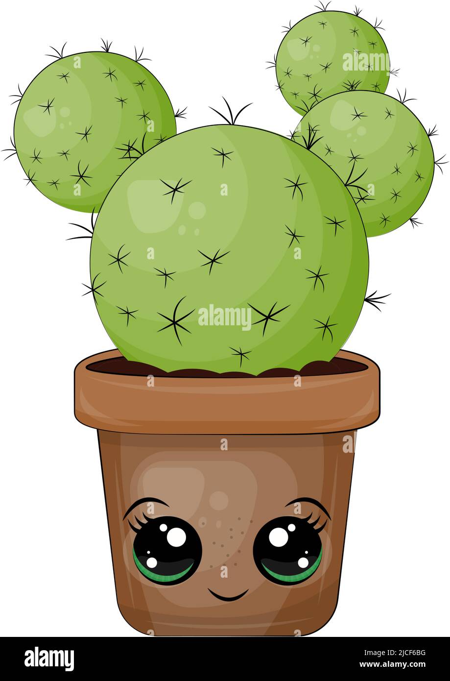 Cute Clipart Cactus Illustration in Cartoon Style. Cartoon Clip Art ...