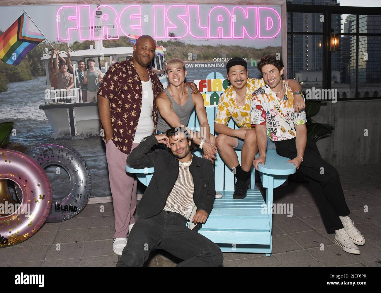 Los Angeles, USA. 12th June, 2022. (L-R) FIRE ISLAND Cast & Crew ...