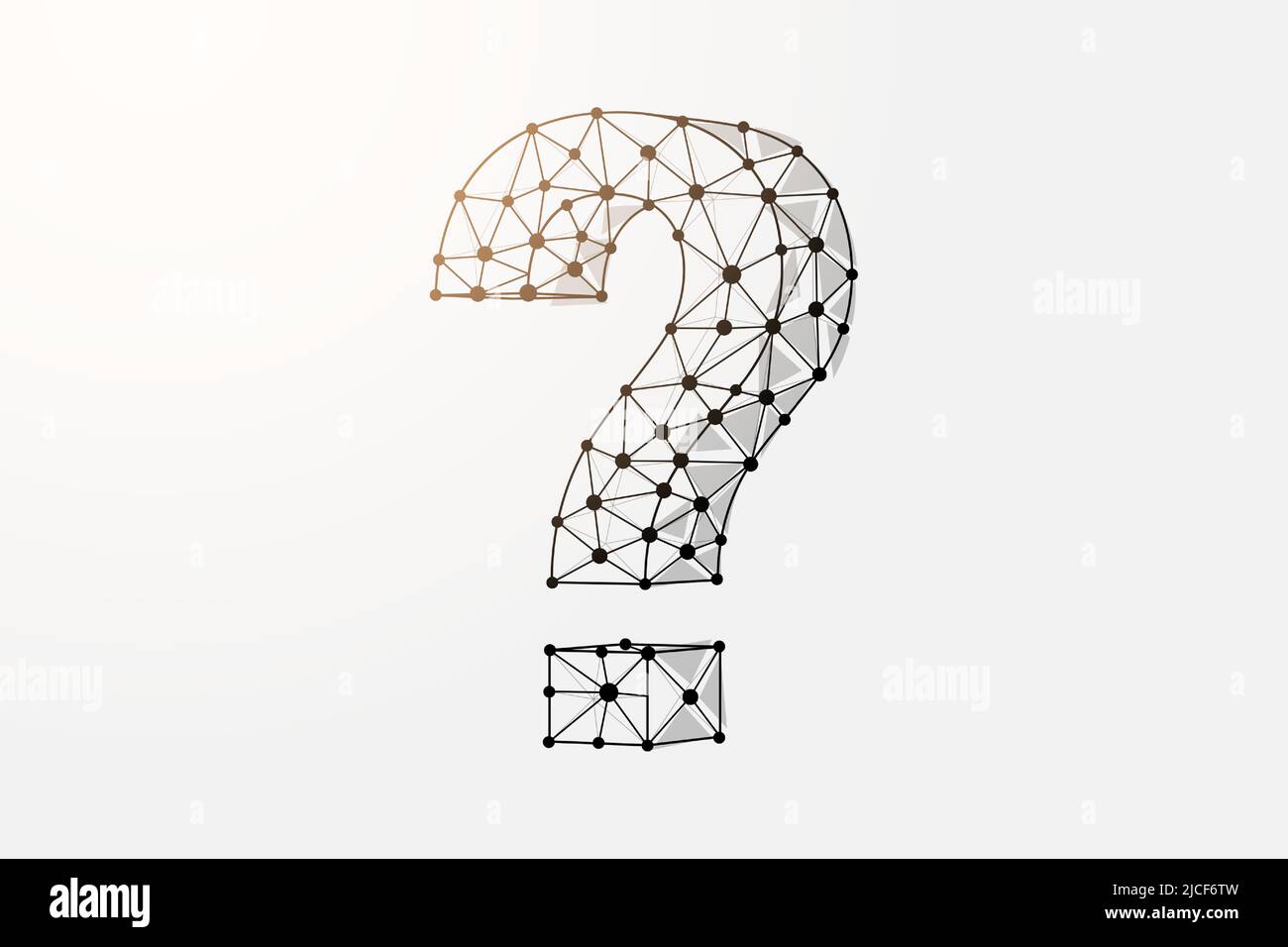 Question mark 3d low poly symbol with connected dots. Help support ...