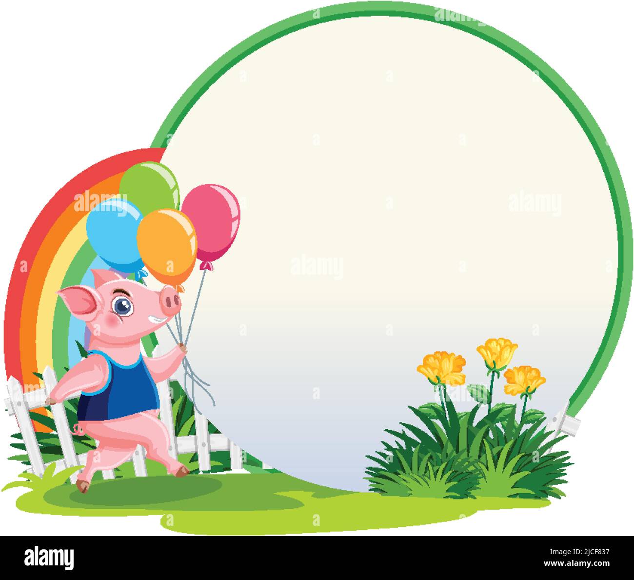 Empty board template with cartoon character illustration Stock Vector ...