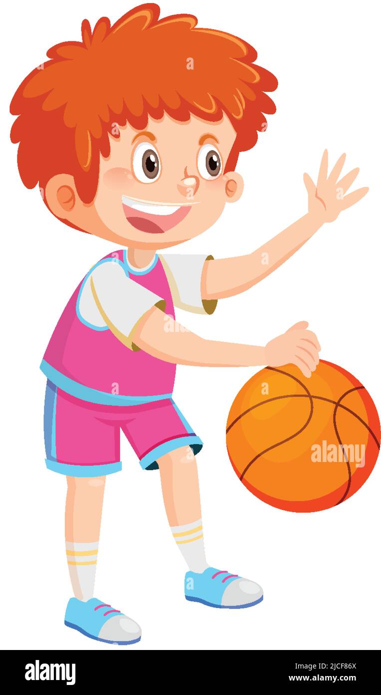 A boy playing basketball cartoon illustration Stock Vector Image & Art ...