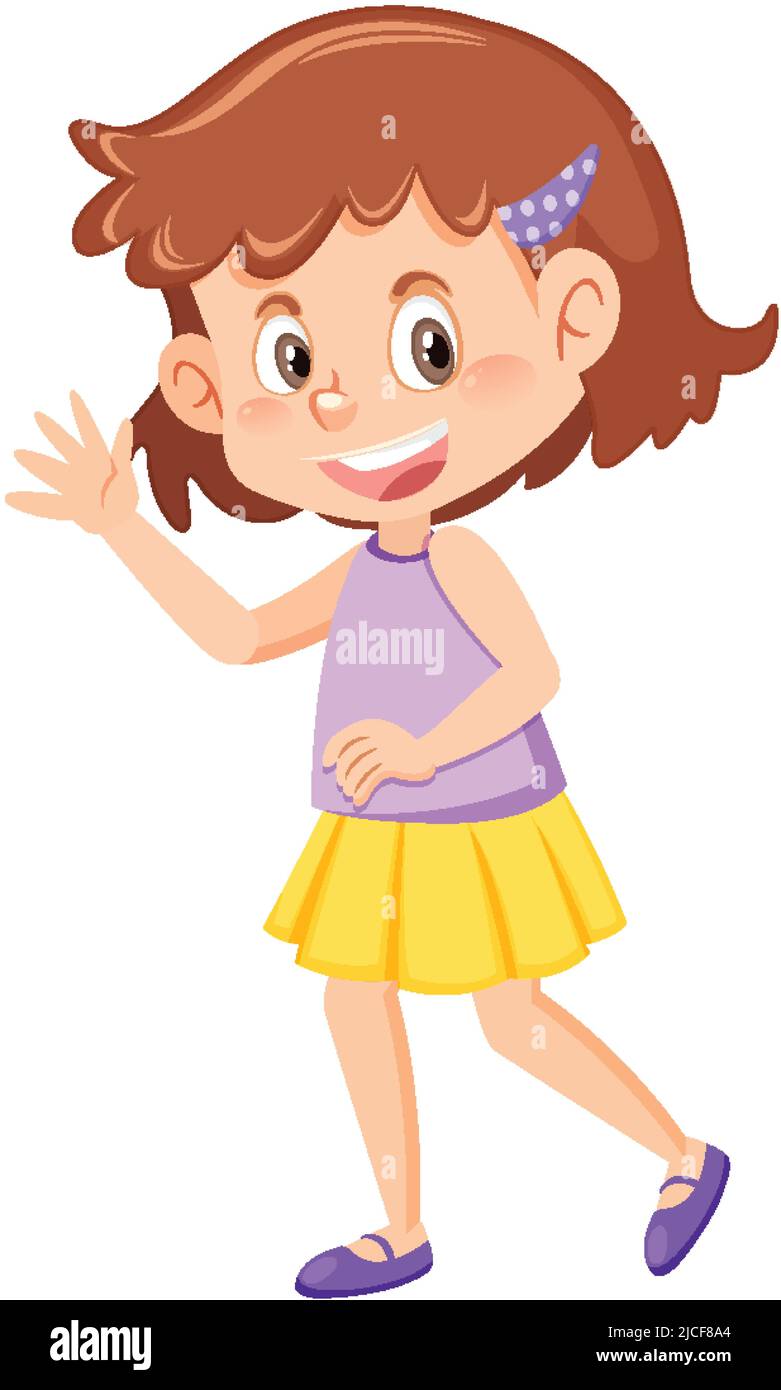 Little girl with short brown hair Stock Vector Images - Alamy