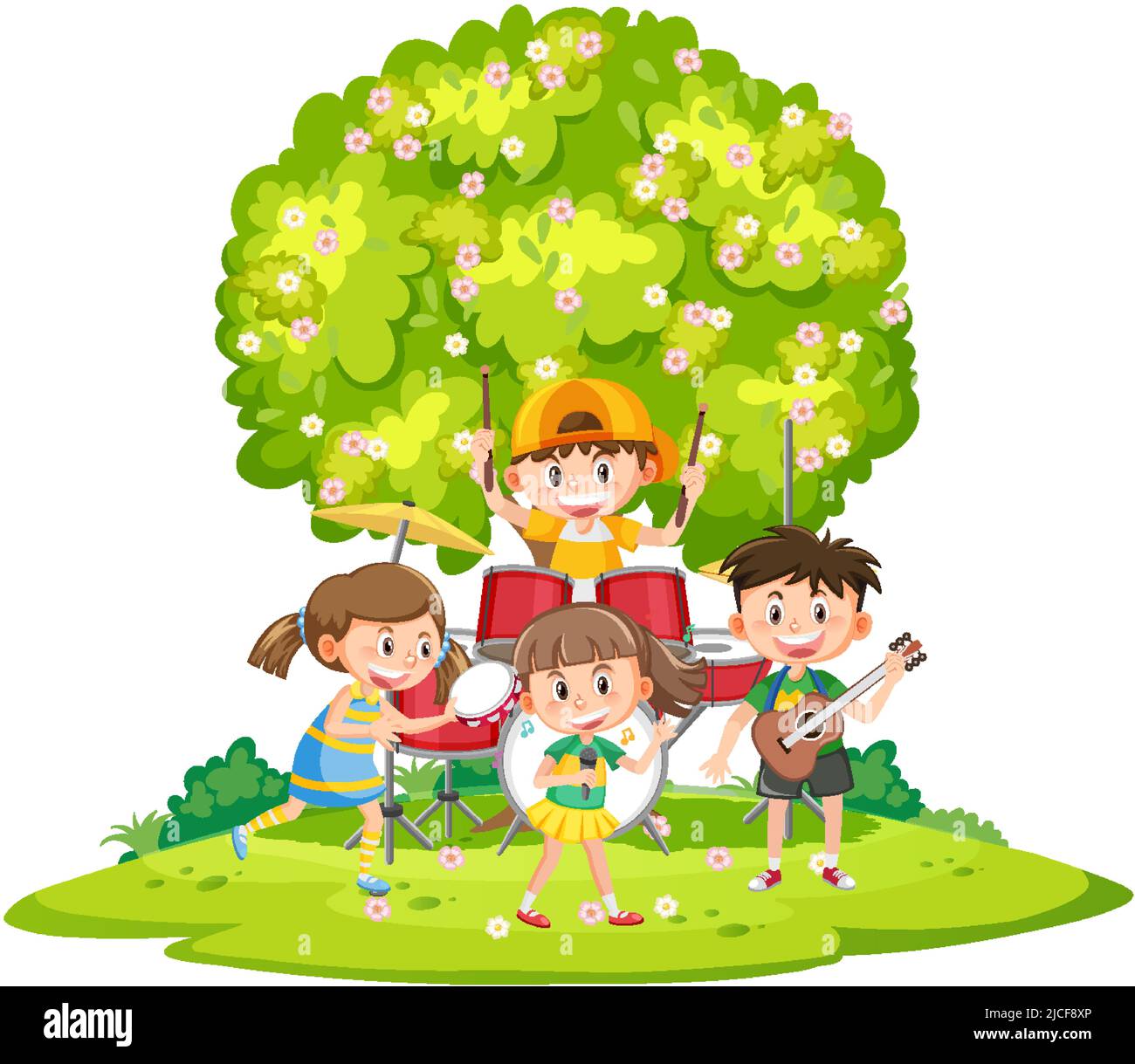 Children playing music outside Cut Out Stock Images & Pictures - Alamy