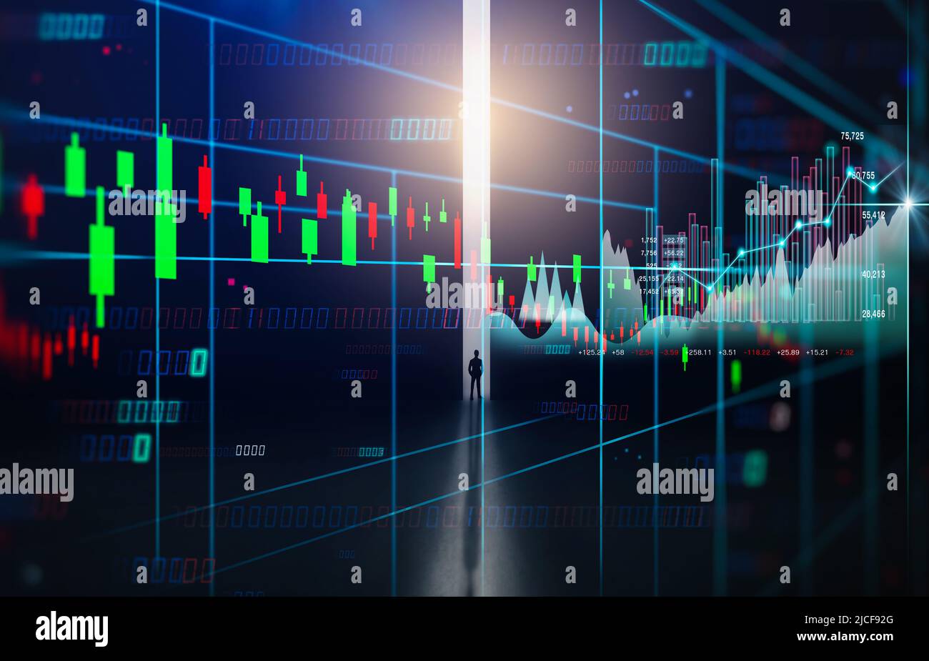 Stock market or forex trading graph and candlestick chart suitable for ...