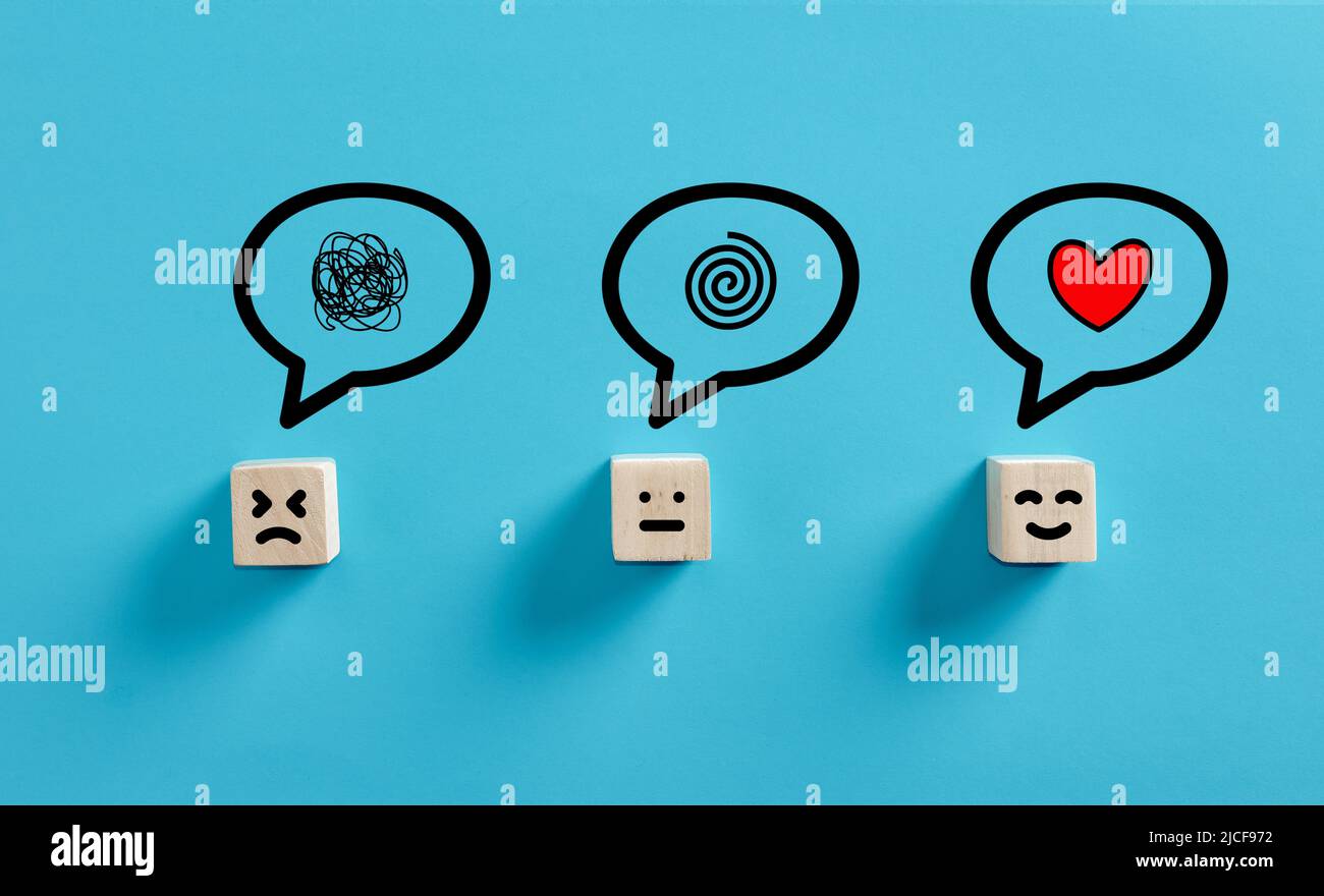 Customer feedback and satisfaction concept. Happy, sad and neutral ...