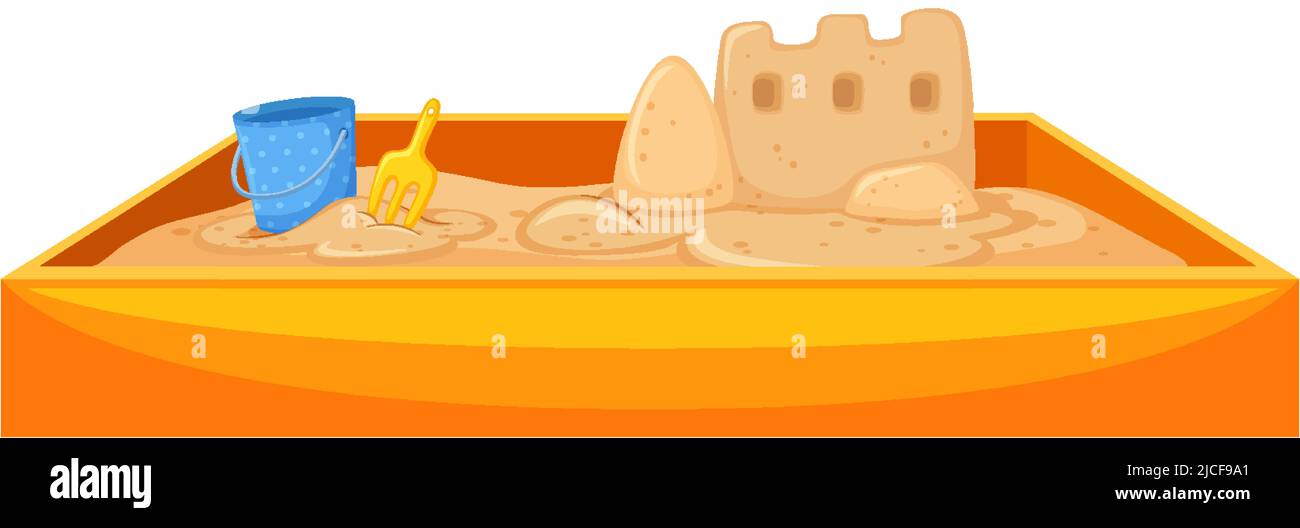 Children sand pit on white background illustration Stock Vector Image ...