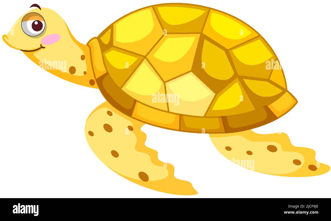 Yellow turtle in cartoon character illustration Stock Vector Image ...