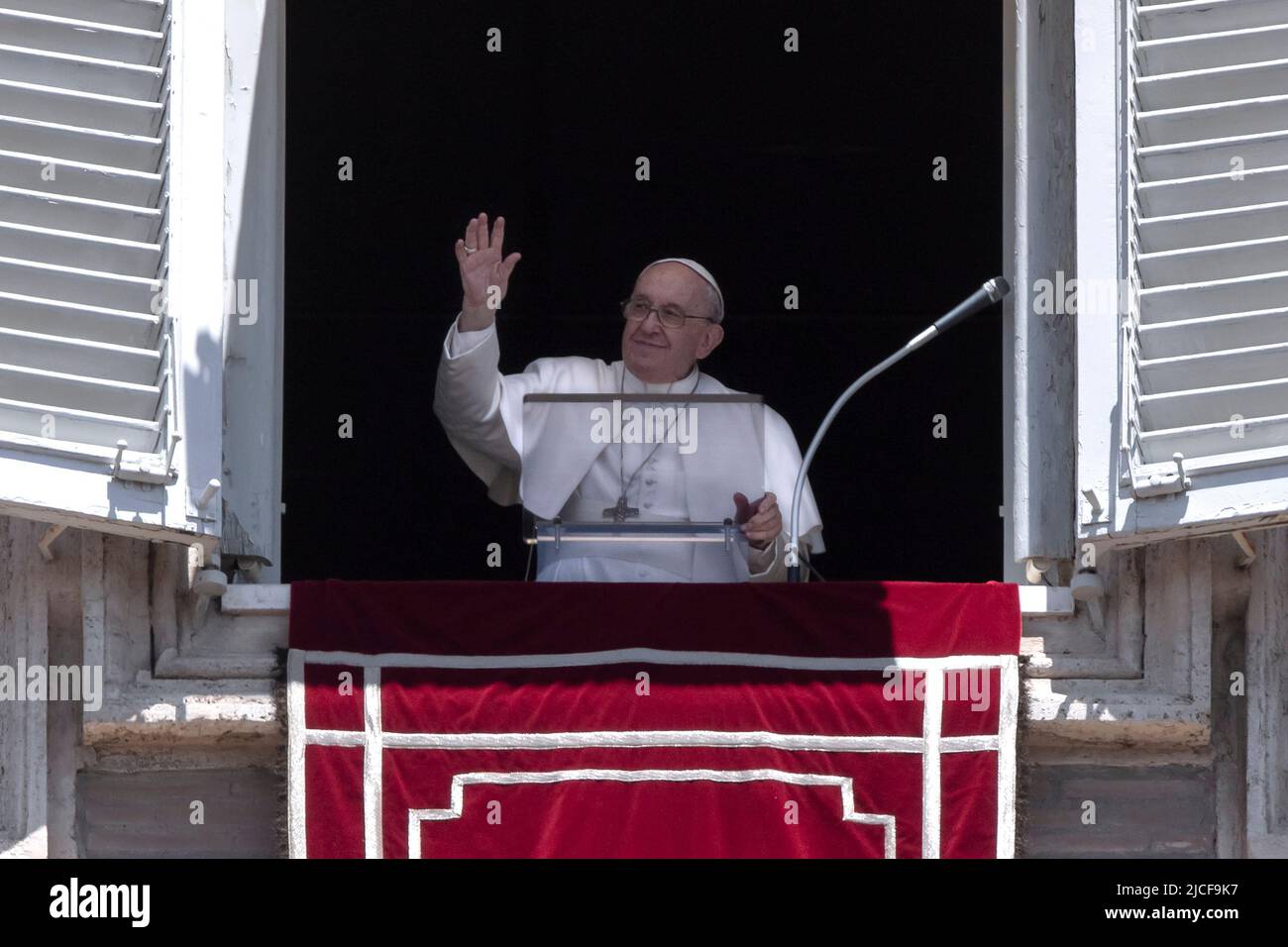 Vatican City, Vatican. 12 June 2022. Pope Francis during the Angelus ...