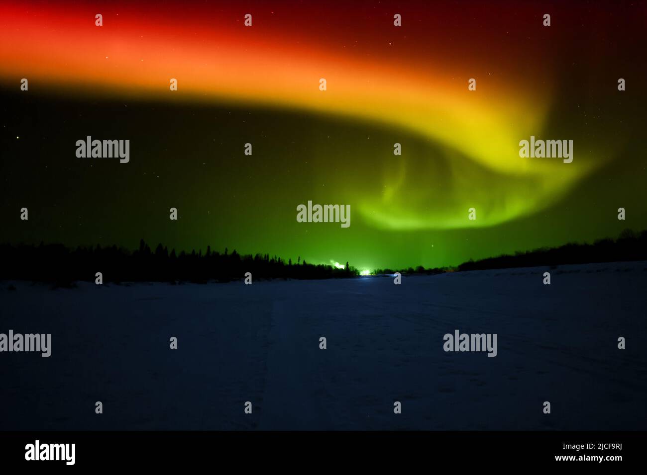 Northern lights of many shades of color Lapland Stock Photo - Alamy