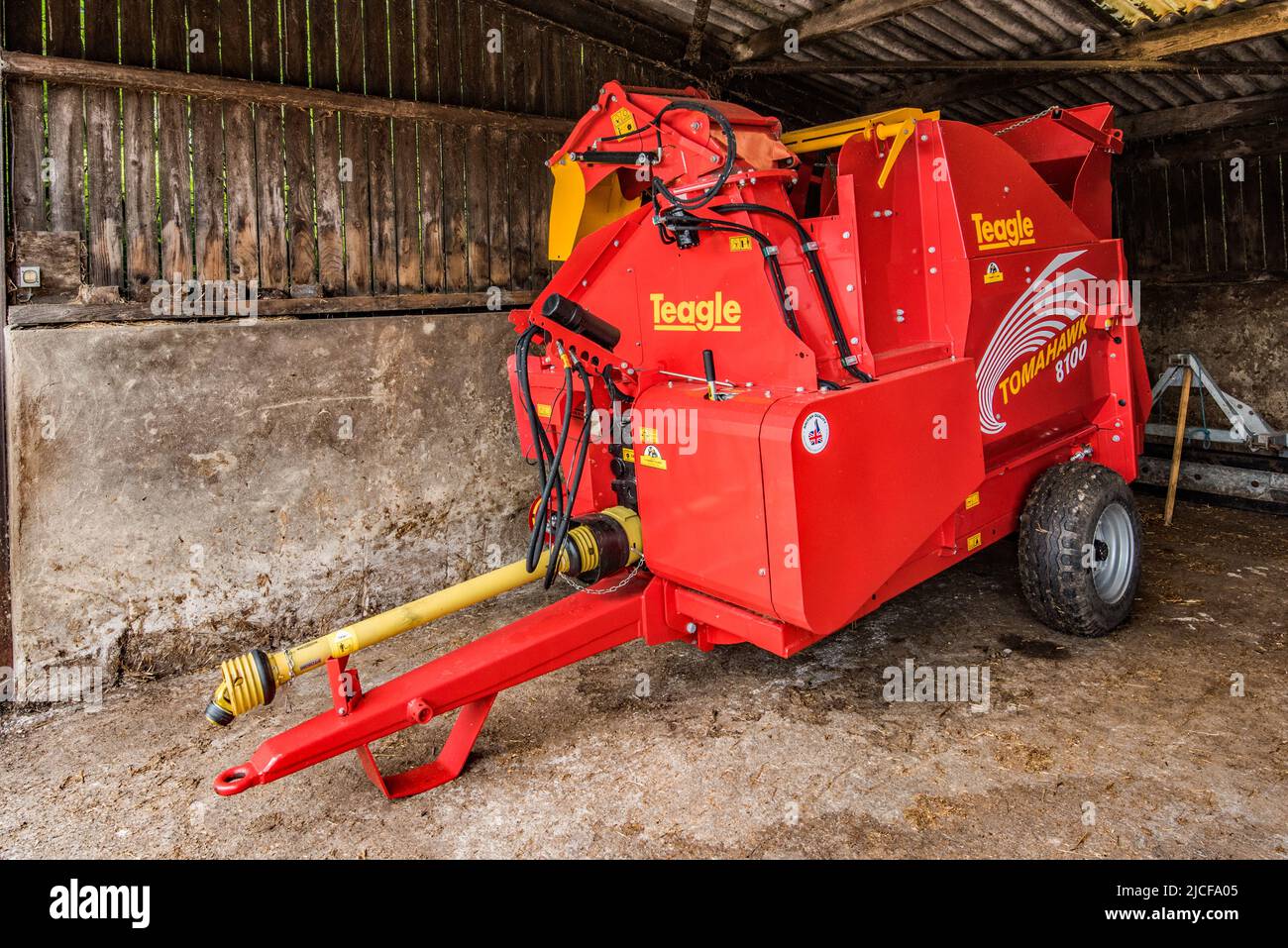 Bale processor Teagle Tomahawk 8100 feeder bedder displayed at the Open ...