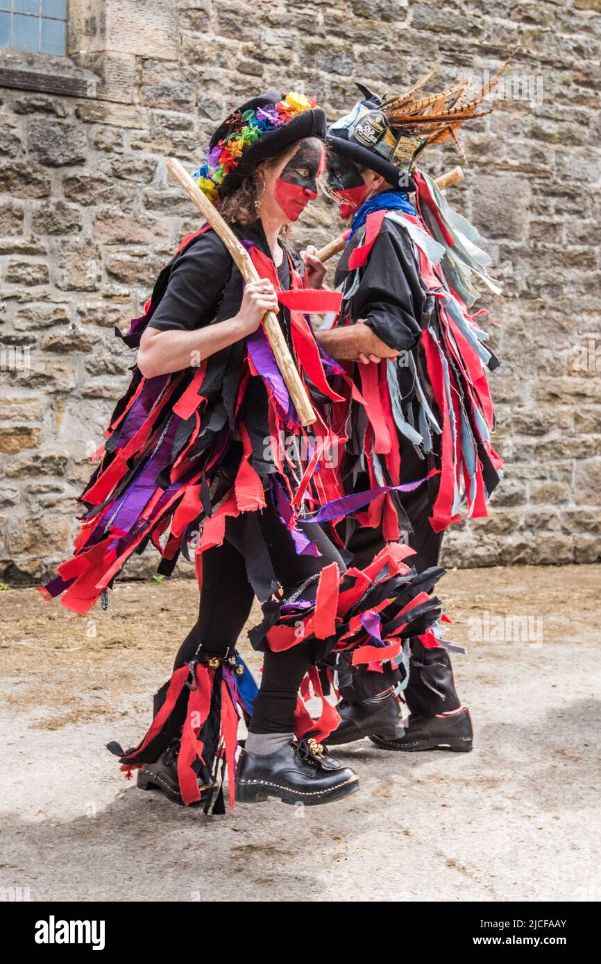 Flagcrackers of Craven border morris side in colourful rag jackets ...