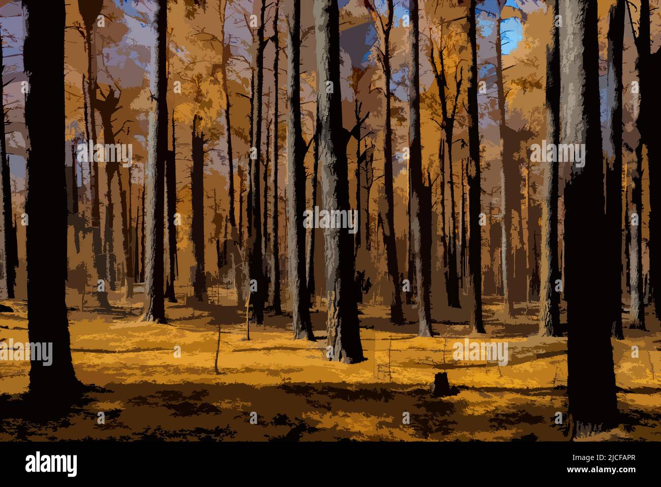 Forest fire illustration hi-res stock photography and images - Alamy