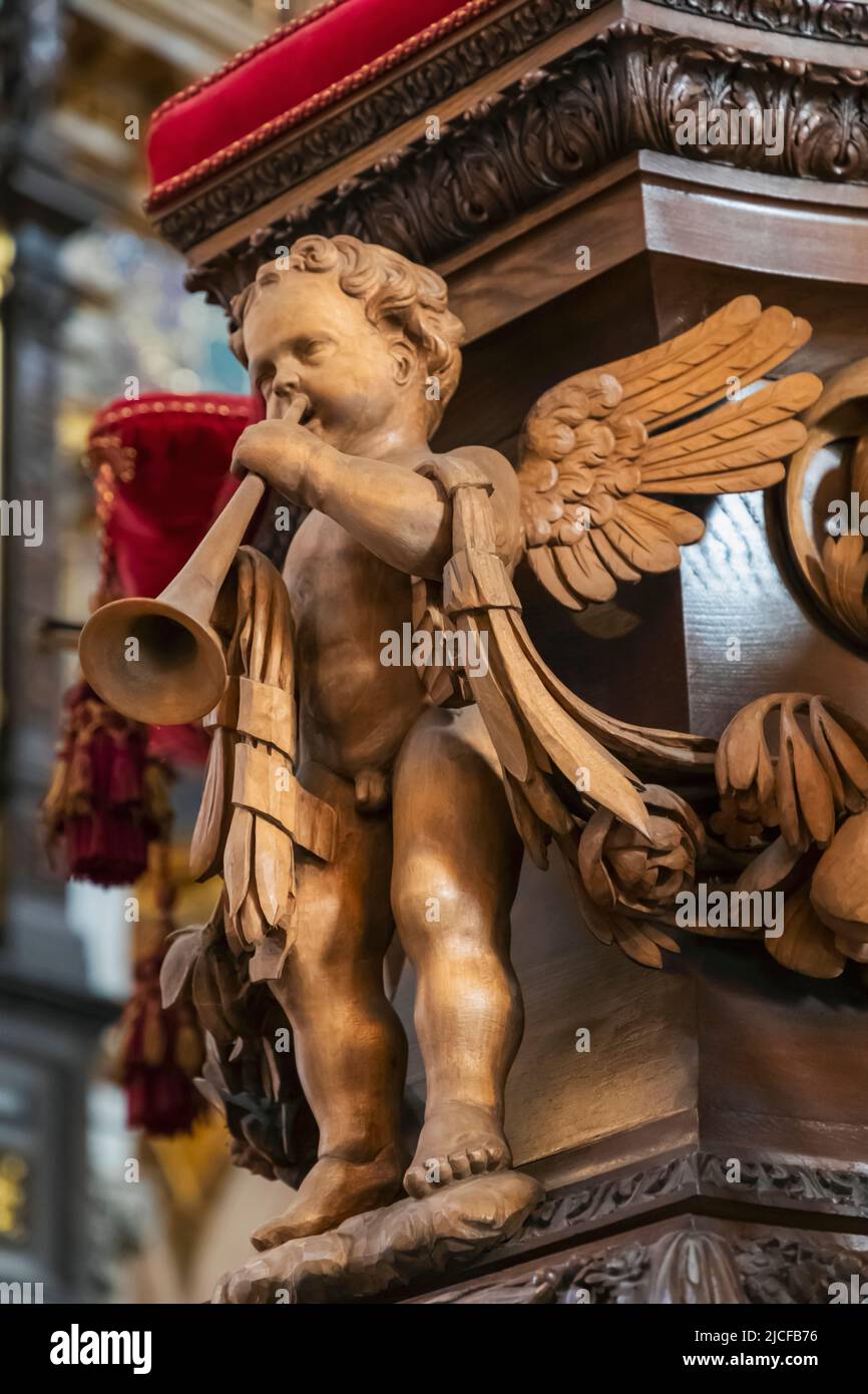 Detail of cherub blowing trumpet hi-res stock photography and images ...