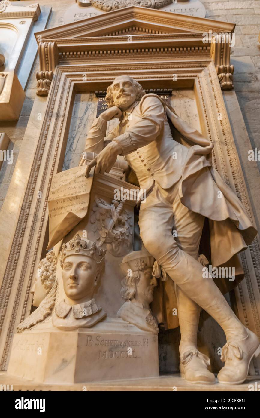 England, London, Westminster Abbey, Poets Corner, William Shakespeare ...