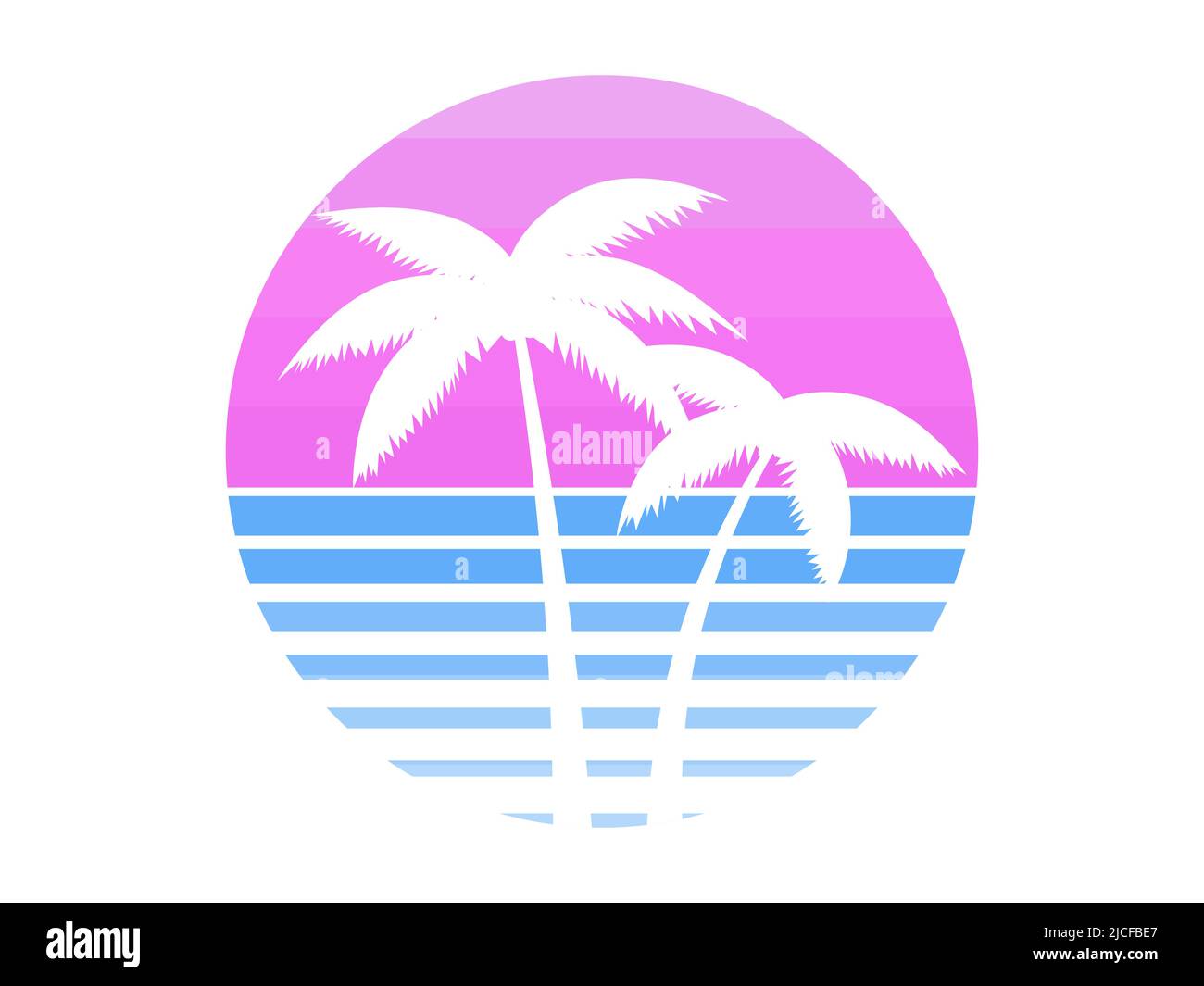 Contours of palm trees at sunset in the style of the 80s. Palm trees ...