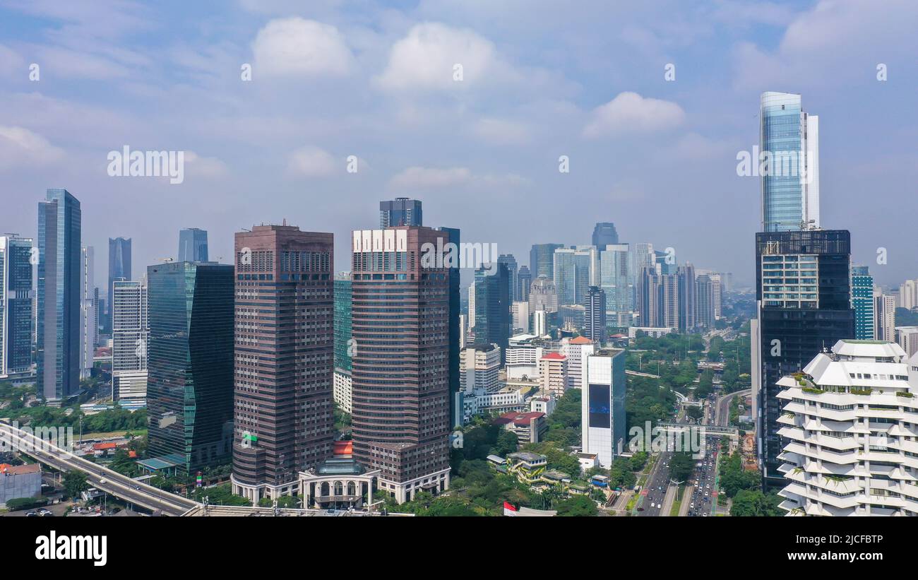 Jakarta City Panoramic. Aerial landscape modern city Stock Photo - Alamy
