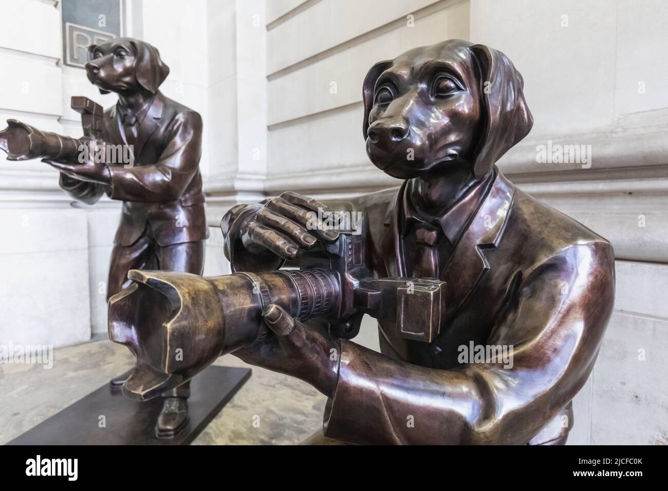 England, London, City of London, The Royal Exchange, Sculpture titled ...