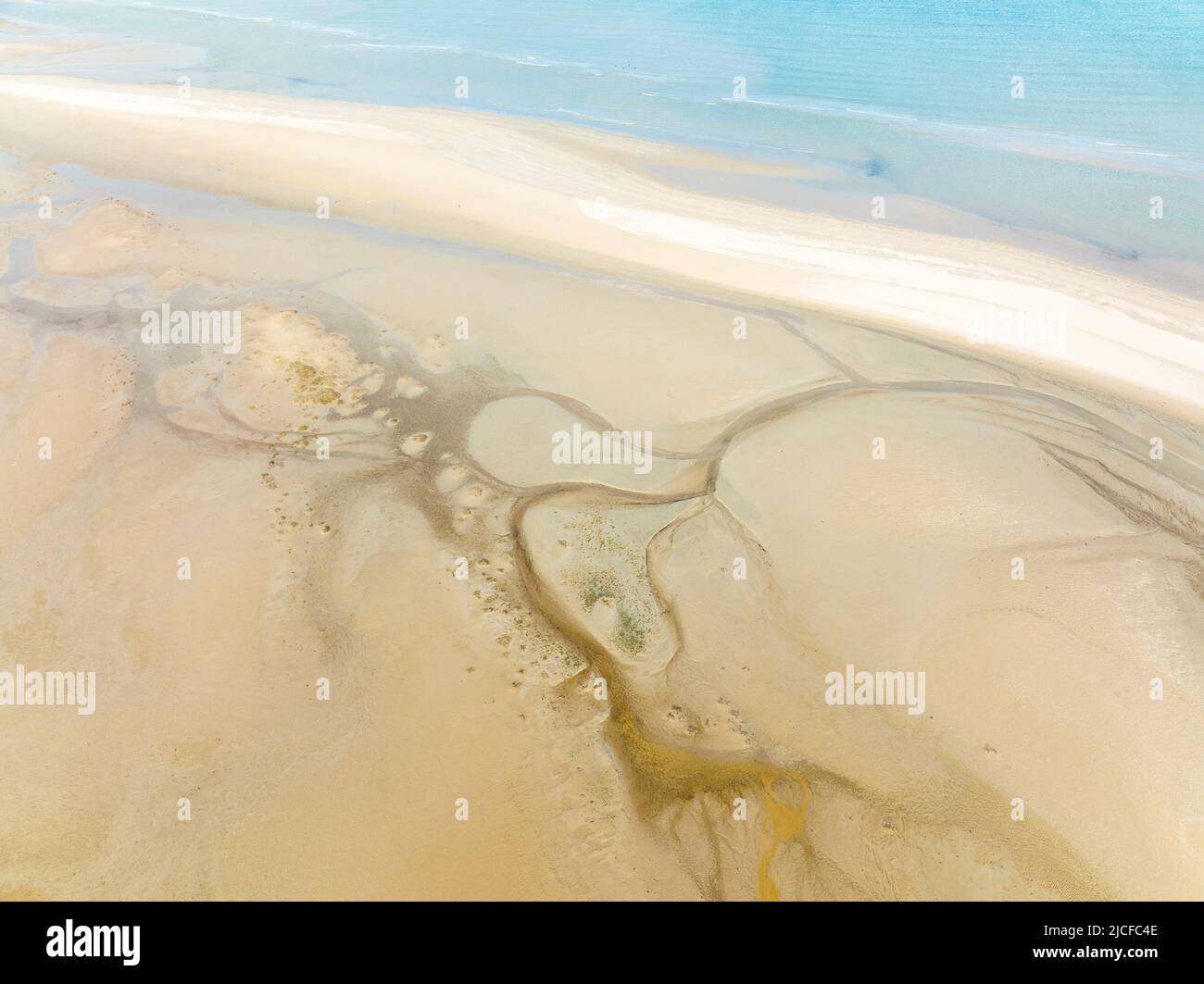Sand structures on the beach near Utah Beach in Normandy Stock Photo ...