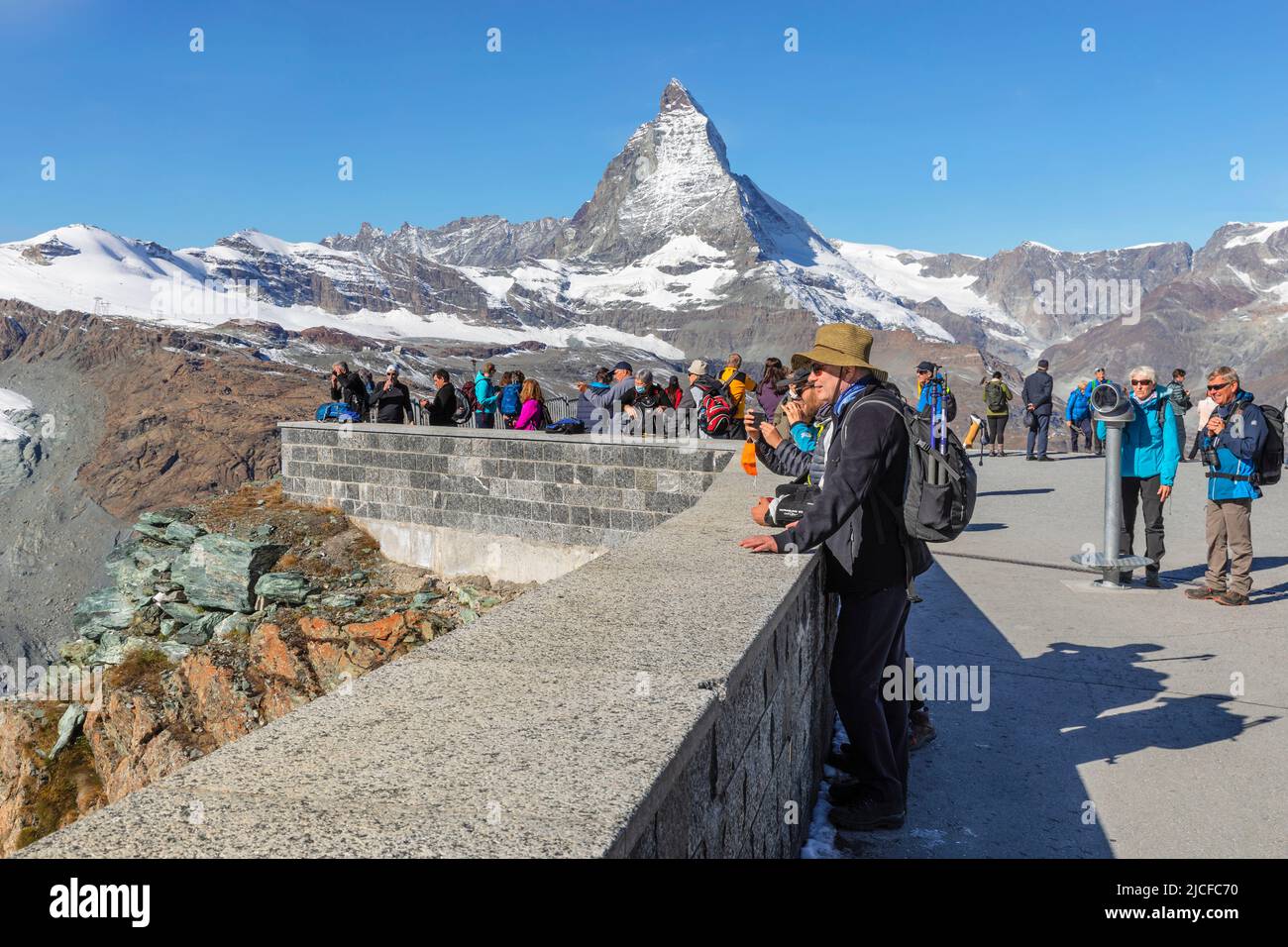 Gornergrat 3100m with view to matterhorn hi-res stock photography and ...