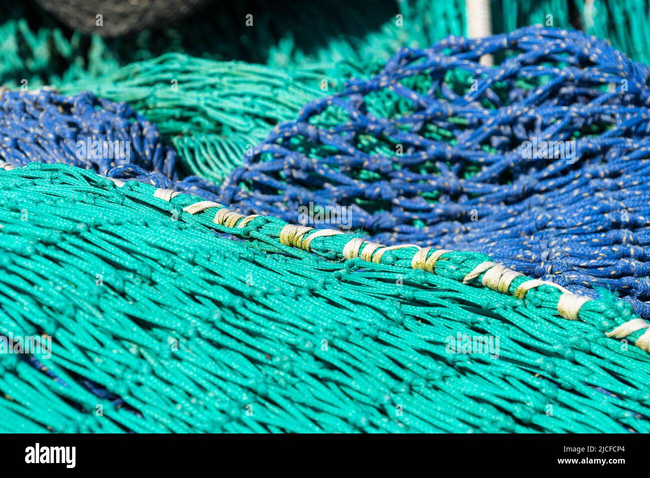 Germany, Schleswig-Holstein, Eckernförde, fishing harbor, fishing nets ...