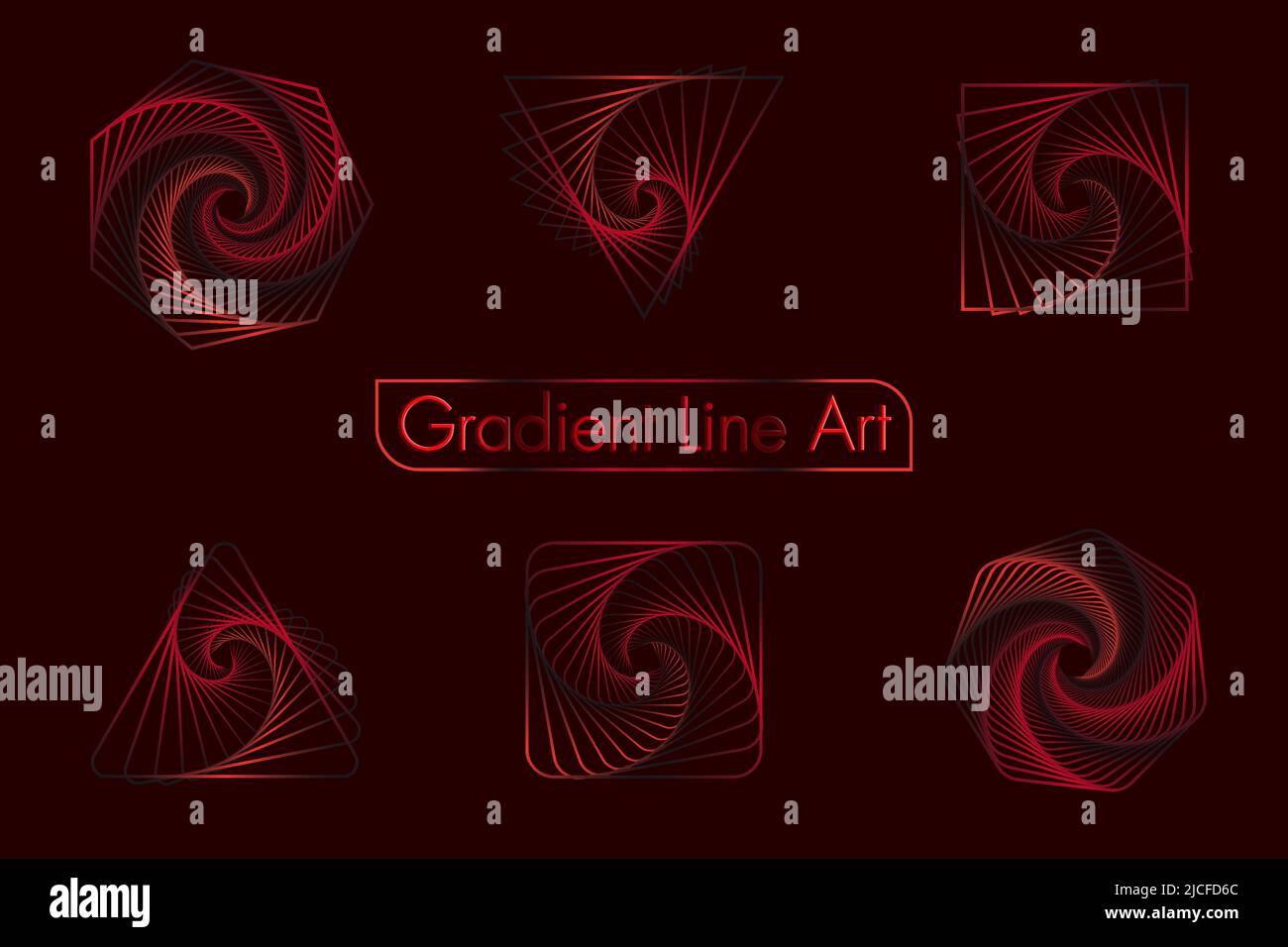 Set of spirals gradient line art, Design elements, line abstract patterns. Spiral swirl, twist ...