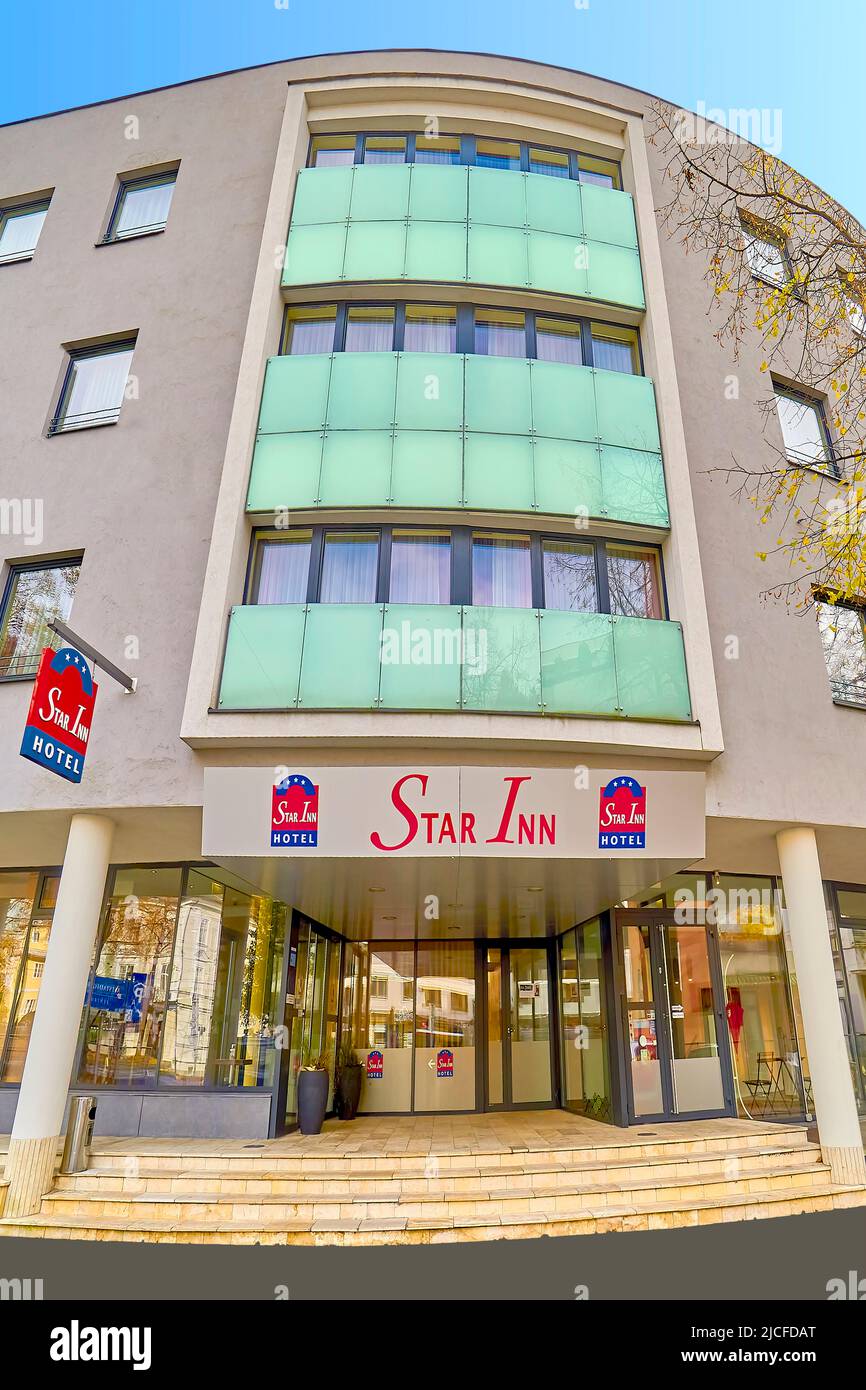 Entrance page of Star Inn Hotel Salzburg in the city center, Austria ...