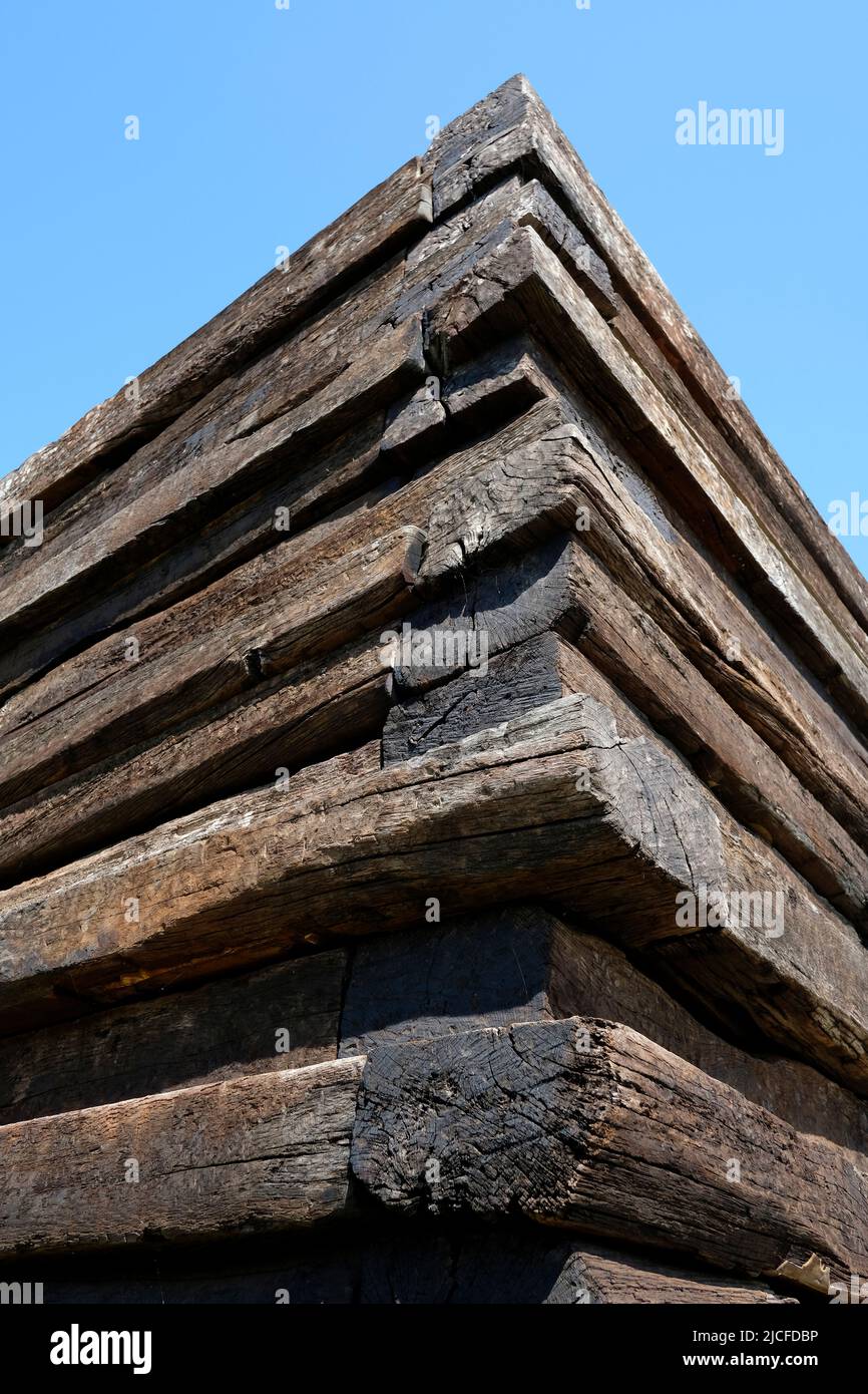 Sweden, Bohuslän, Pilane, Sculpture park, wooden platform Stock Photo ...