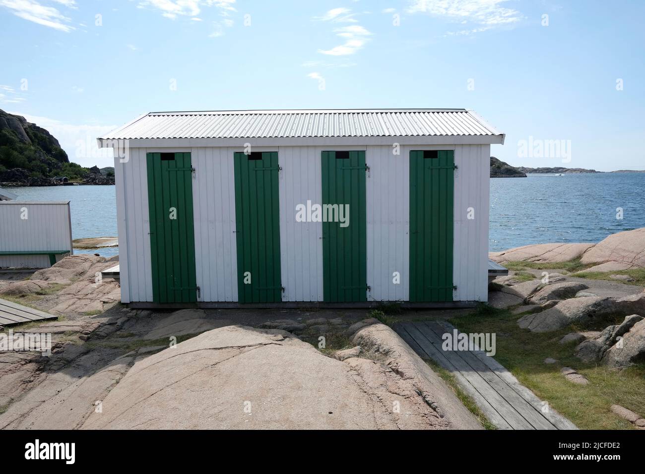 Sweden, Bohuslän, Bovallstrand, bathhouse Stock Photo - Alamy