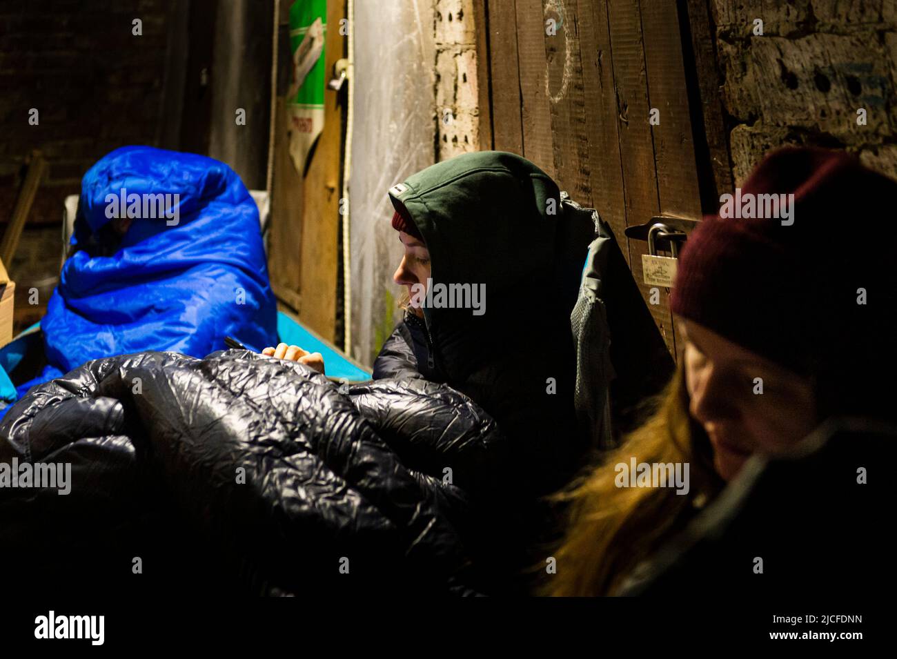 People fled to air raid shelters during air raid alerts and attacks ...