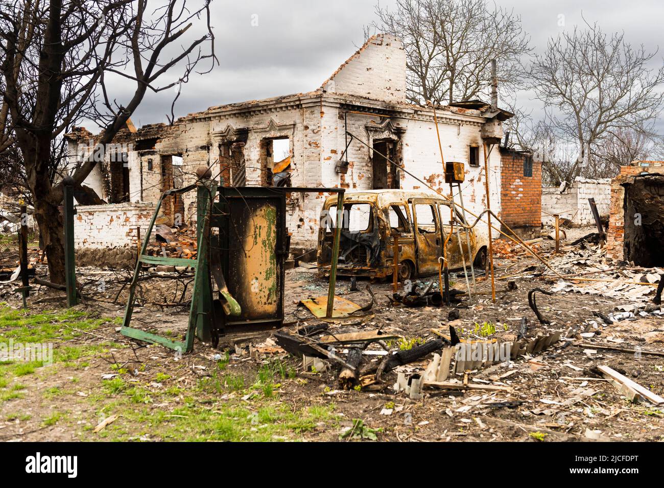 the bombed village Andriivka Stock Photo - Alamy