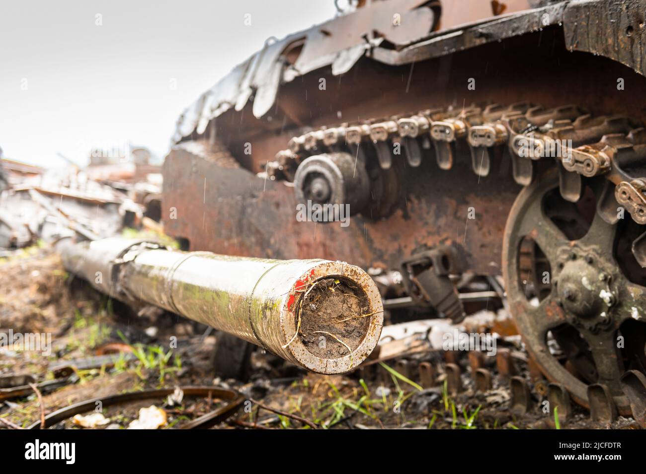 Tanks on the road just before Borodianka Stock Photo - Alamy