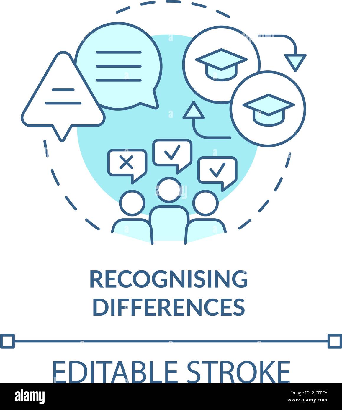 Recognising differences turquoise concept icon Stock Vector Image & Art ...