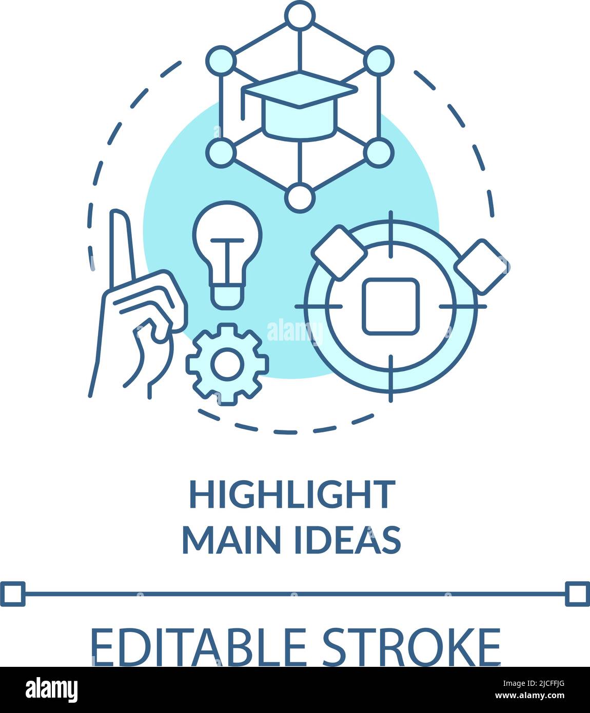 Highlight main ideas turquoise concept icon Stock Vector Image & Art ...
