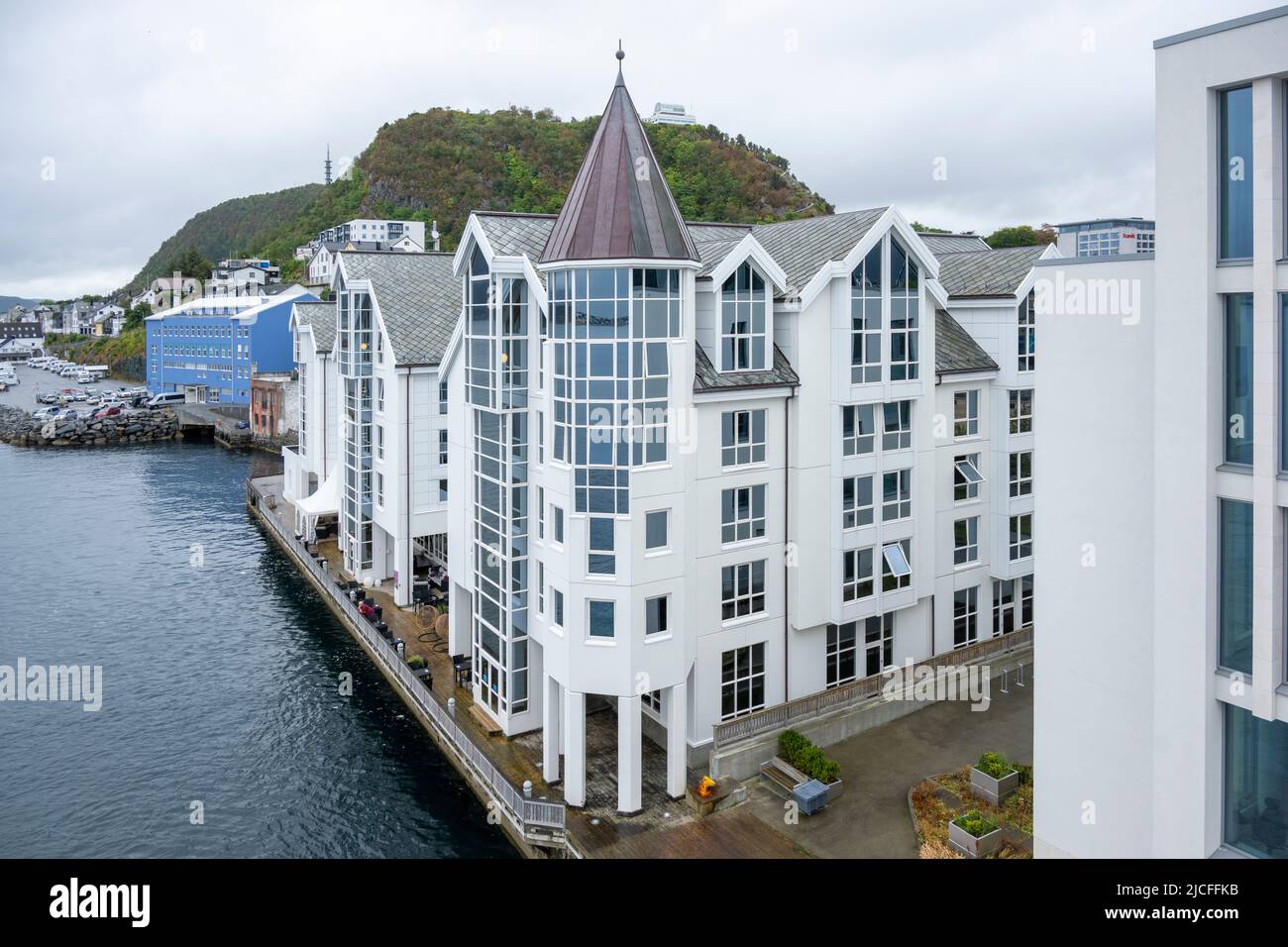 Norway, Alesund, modern architecture in the harbor Stock Photo - Alamy